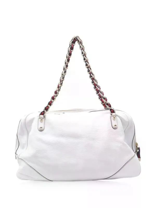 Gucci 2000s Web Chain Princy Handbag - White