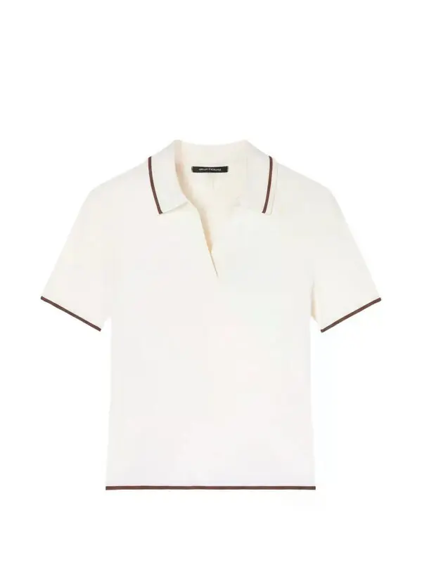 Armani Exchange Ribbed Texture T-shirt With Contrast Trim - White