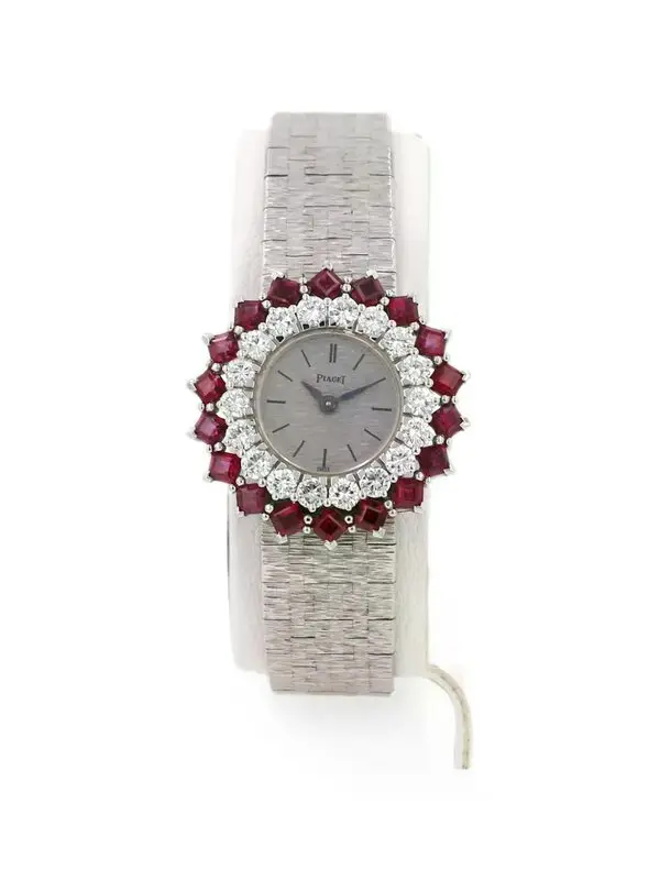PIAGET 1970s Diamond And Ruby 26mm Watch - Silver