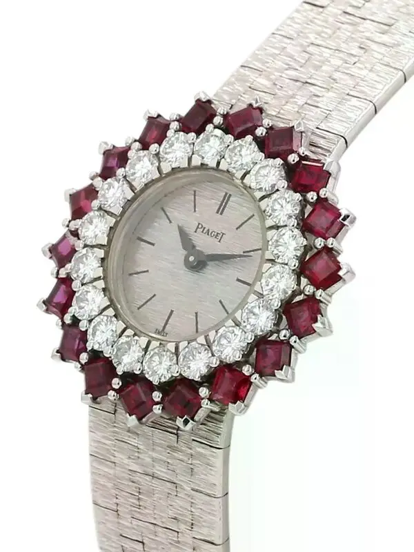 PIAGET 1970s Diamond And Ruby Watch - Silver