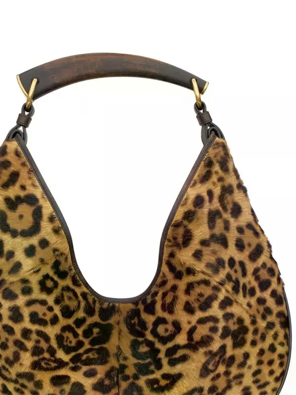 Saint Laurent Mombasa Leopard-print Shoulder Bag - Neutrals