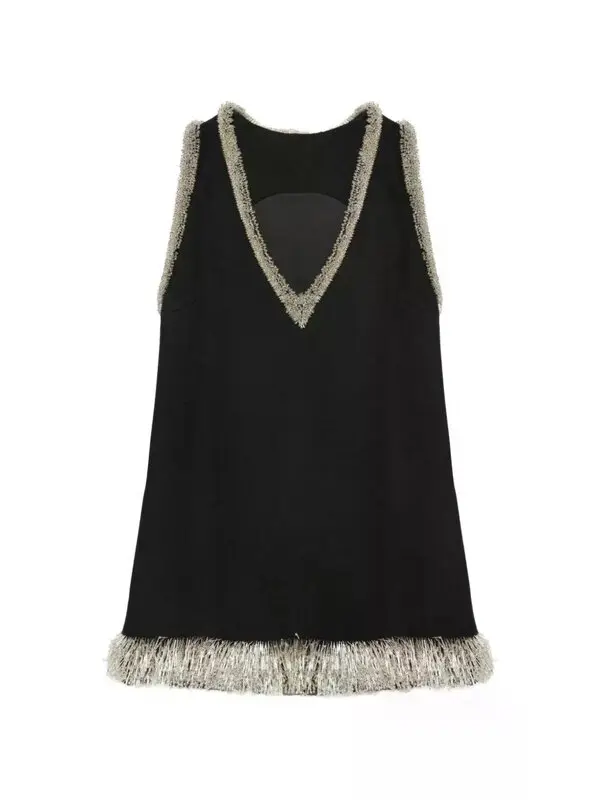 Simkhai Darcy Beaded And Fringe Mini Dress