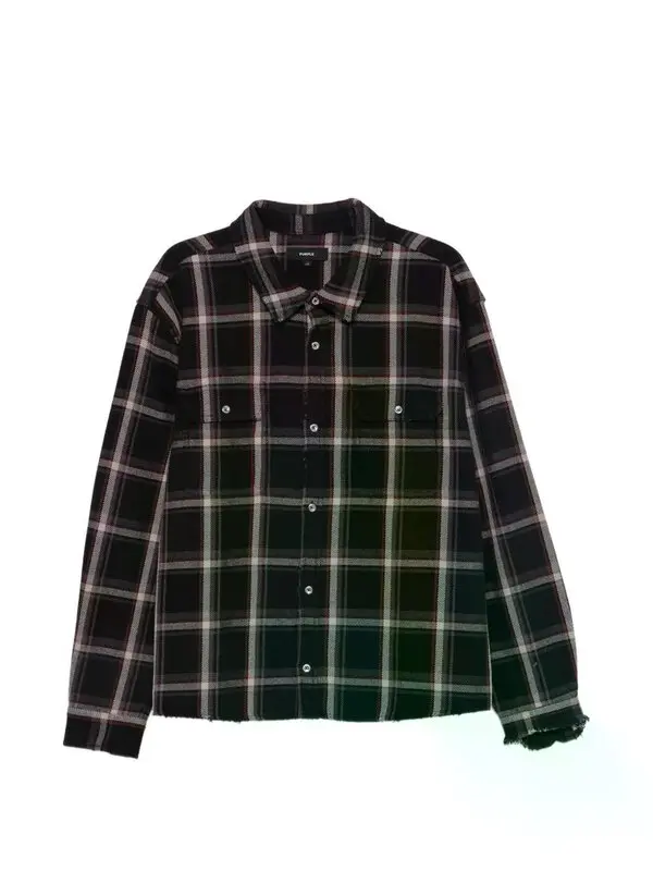 PURPLE BRAND Check-pattern Cotton Shirt - Blue