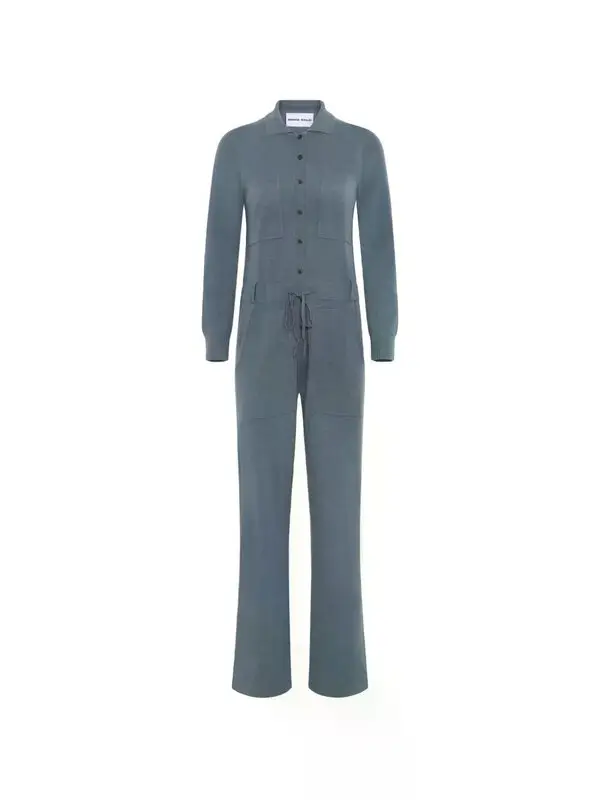 EMERSON RENALDI Drawstring Button-front Jumpsuit - Blue