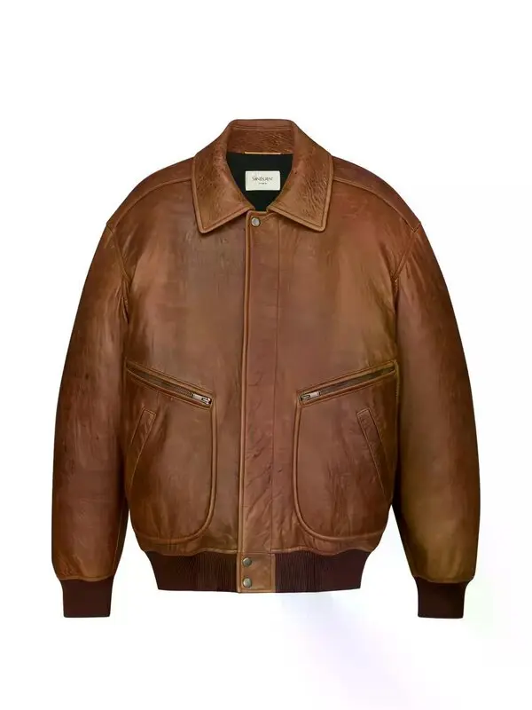 Saint Laurent Leather Bomber Jacket