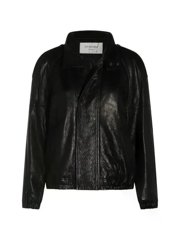 Saint Laurent Crinkled-leather Jacket