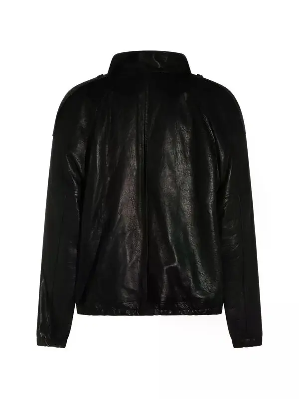 Saint Laurent Crinkled-leather Jacket