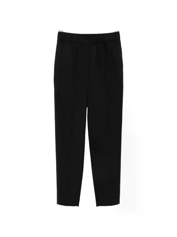 Peserico Elasticated Waistband Pressed-crease Trousers - Black