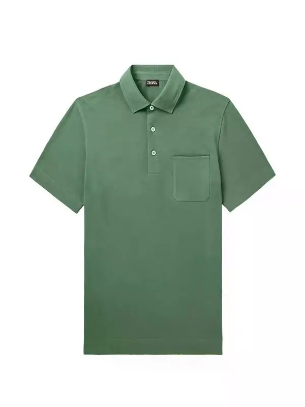 Zegna Short-sleeve Chest-pocket Polo Shirt - Green