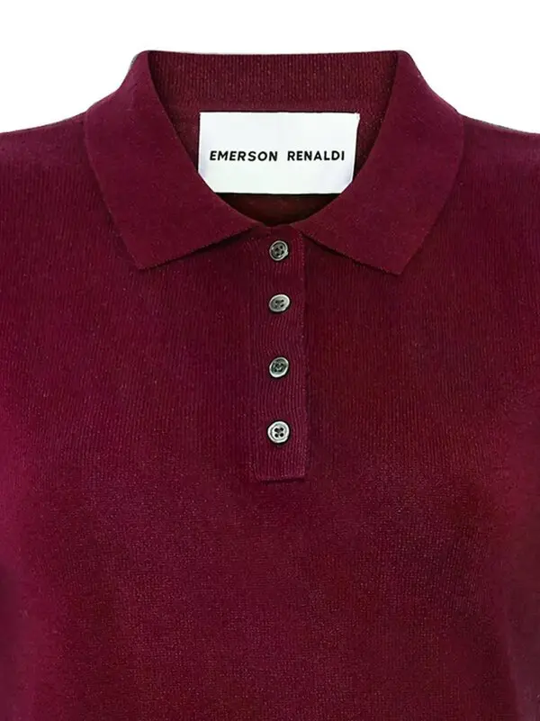 EMERSON RENALDI Short Sleeve Knitted Polo Top