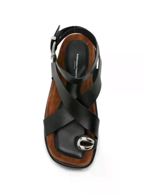 ADRIANNA FERETTI Crossover Strap Sandals With Buckle Fastening