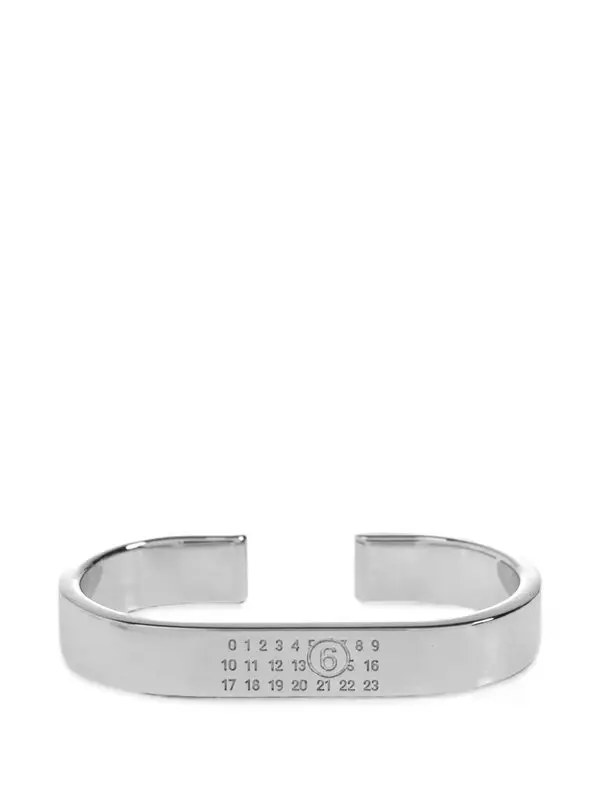 MAISON MARGIELA Tone Logo Engraved Double Rings - Silver