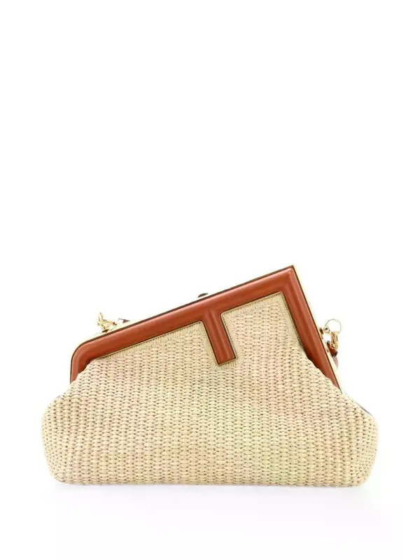 Fendi First Bag Raffia Small Shoulder Bag