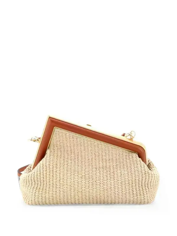 Fendi First Bag Raffia Small Shoulder Bag