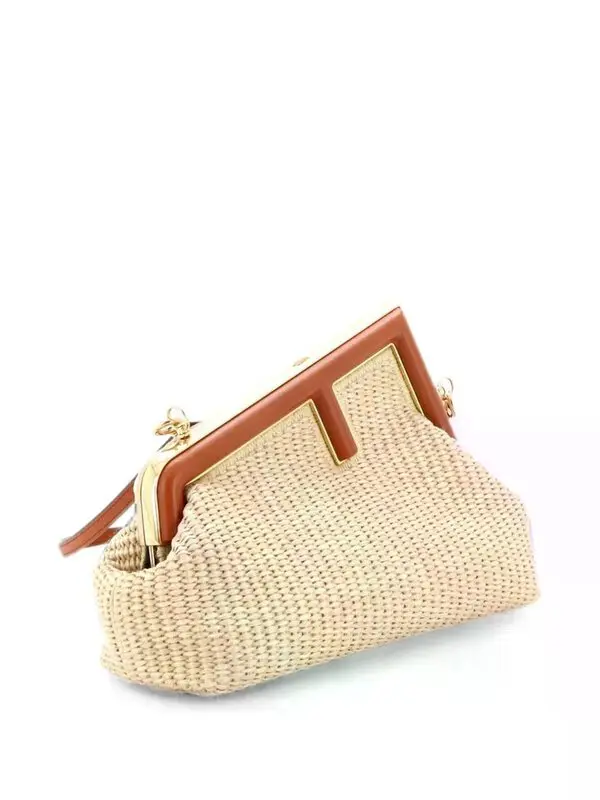 Fendi First Bag Raffia Small Shoulder Bag