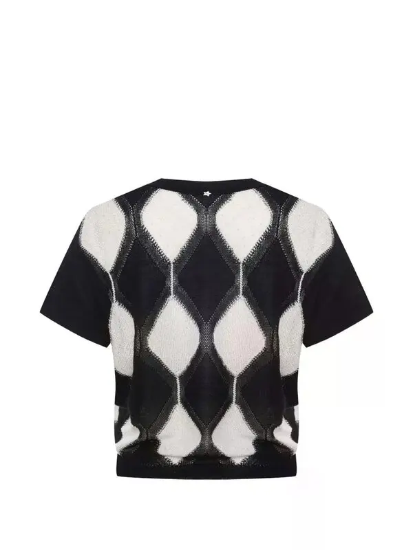 Lorena Antoniazzi Argyle Knit Short-sleeve Cardigan