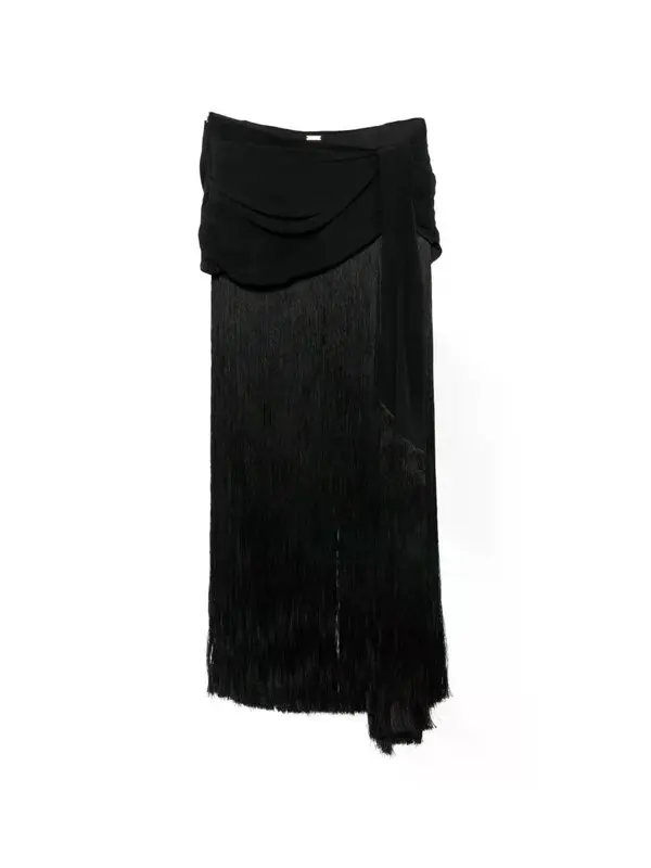 Cult Gaia Saman Fringe-trimmed Maxi Skirt - Black
