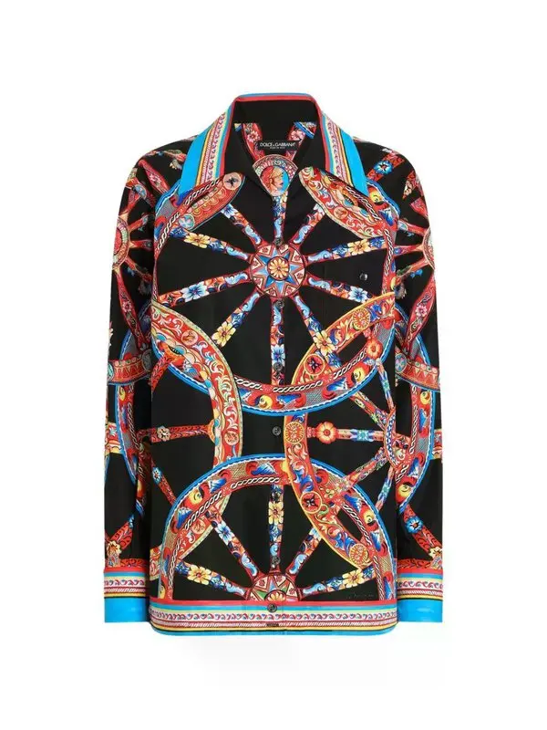 Dolce & Gabbana Carretto-print Poplin Hawaii Shirt
