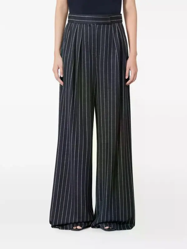 Max Mara Pinstriped Pleated Trousers
