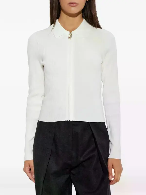 Victoria Beckham Mila Ribbed Zip-up Top
