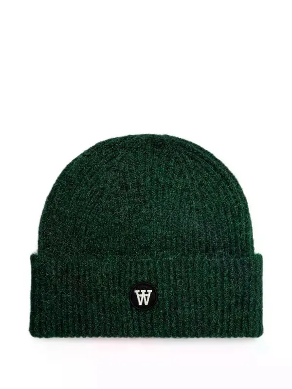 Wood Wood Logo-patch Ribbed Beanie Hat