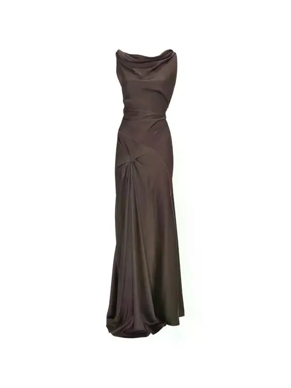 Victoria Beckham Posy Draped Maxi Gown