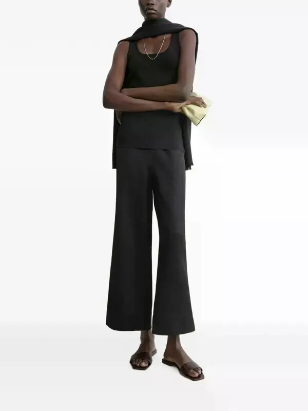 TOTEME Wide Leg Satin-effect Trousers - Black
