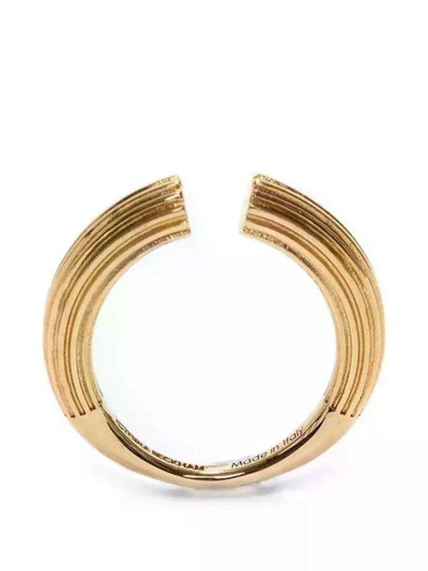 Victoria Beckham Ribbed Open Band Ring - Gold