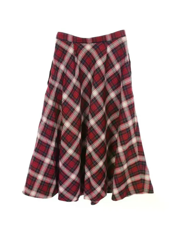 Dior Check 'n' Plaid Wool Skirt