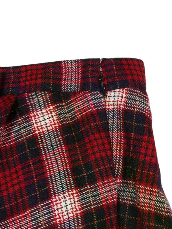 Dior Check 'n' Plaid Wool Skirt