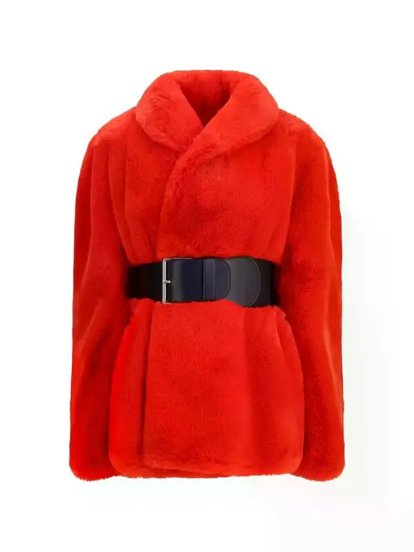 Balenciaga Belted Faux-fur Jacket