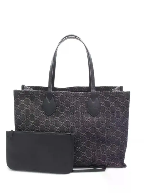 Gucci Ophidia Gg Denim Tote Bag - Grey