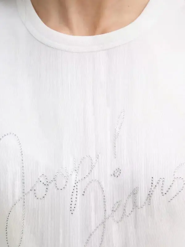 JOOP! Tineta Rhinestone-logo Ribbed T-shirt