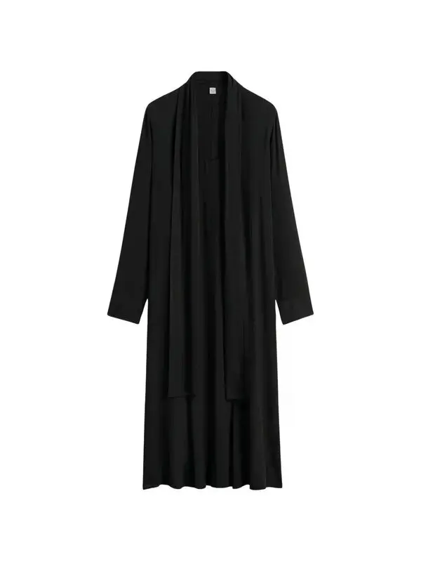 TOTEME Scarf Detail Long Sleeve Midi Dress - Black