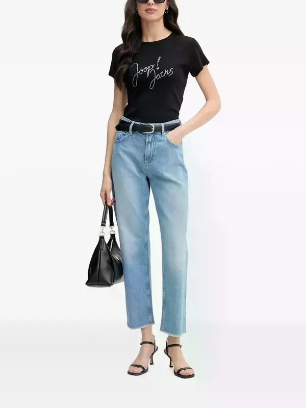 JOOP! Tineta Rhinestone-logo Ribbed T-shirt