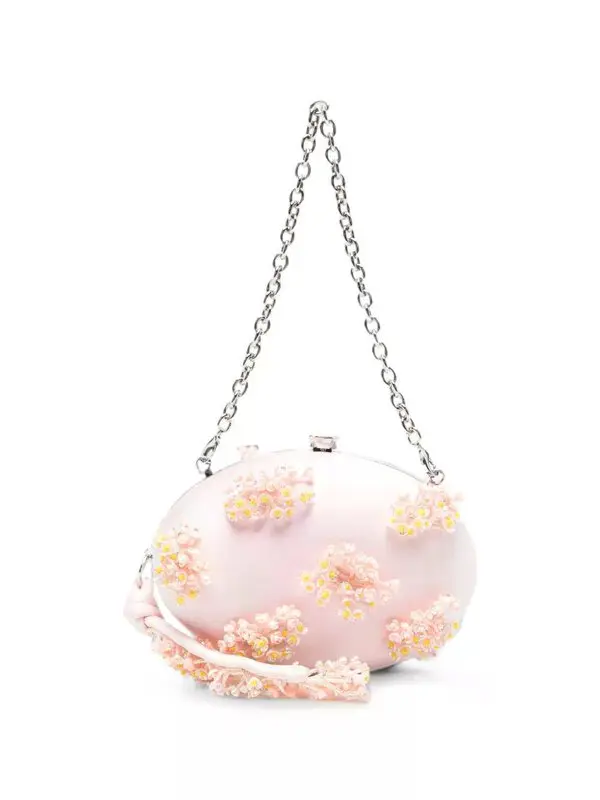 SELF-PORTRAIT Floral-embellished Clutch Bag