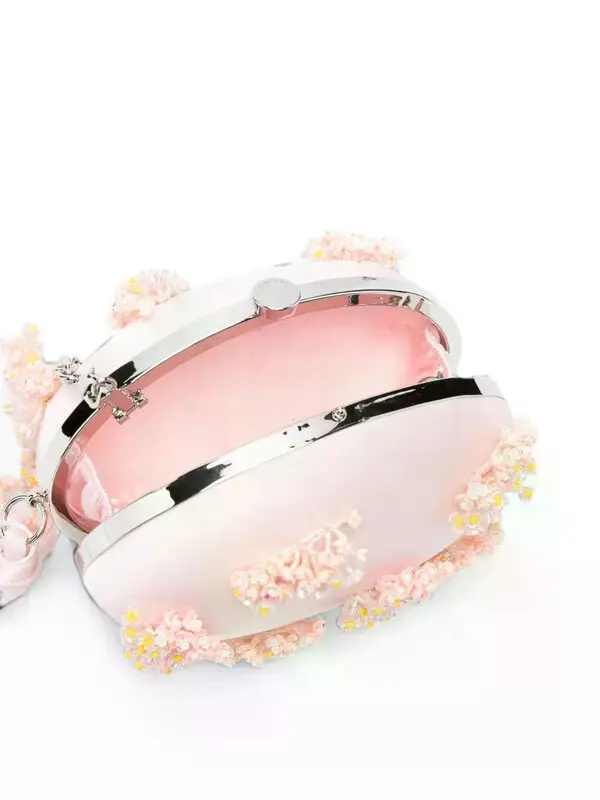 SELF-PORTRAIT Floral-embellished Clutch Bag