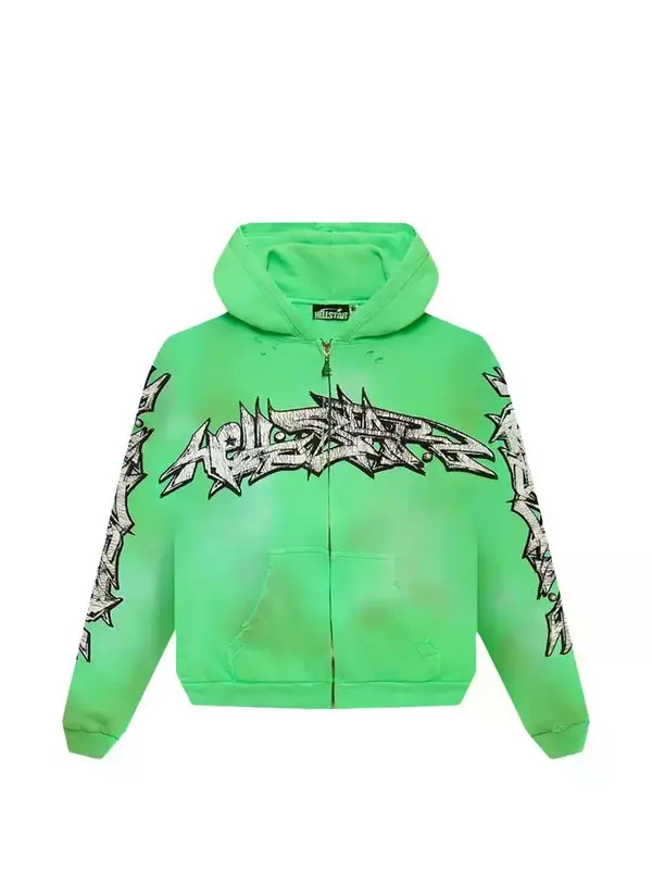 HELLSTAR Graffiti-print Zip-up Hoodie