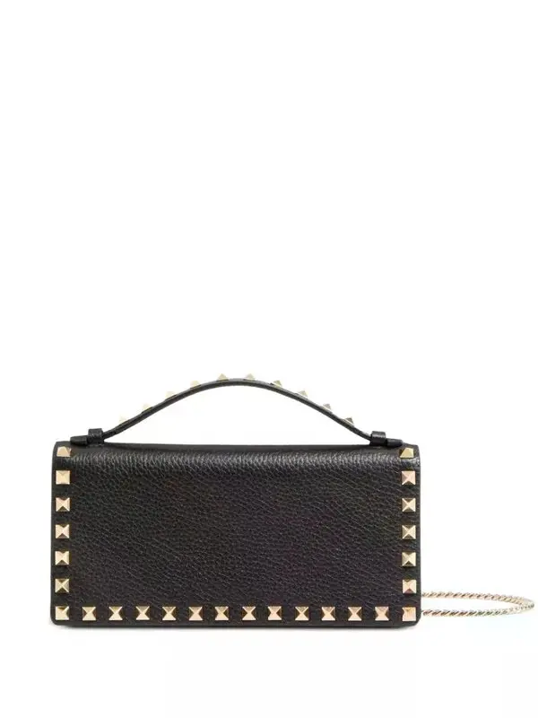 Valentino Garavani Rockstud Grained-leather Crossbody Bag - Black