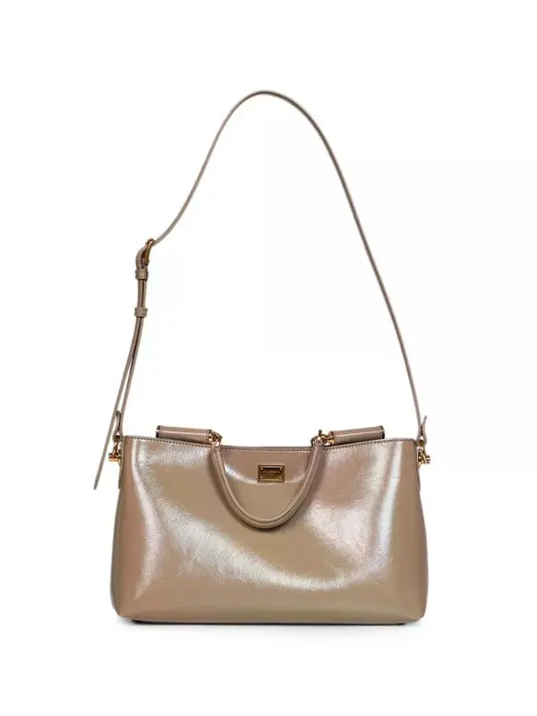 Dolce & Gabbana Vittoria Medium Shiny Leather Tote Bag