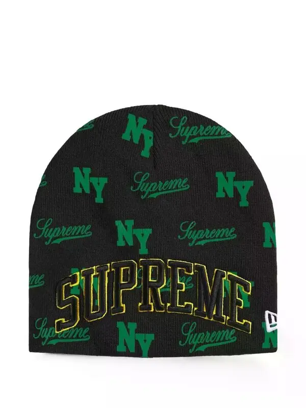 Supreme X New Era Monogram Beanie - Black
