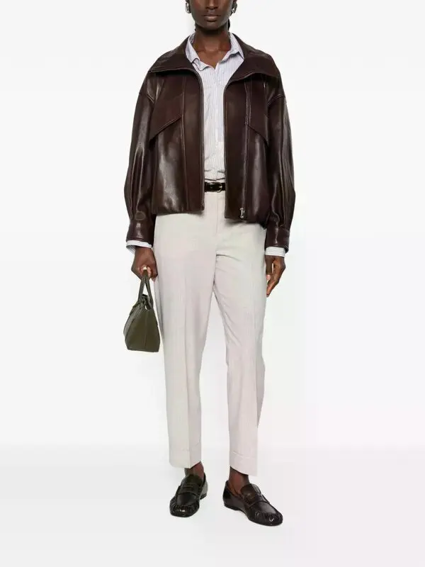 Peserico Houndstooth Belted Trousers
