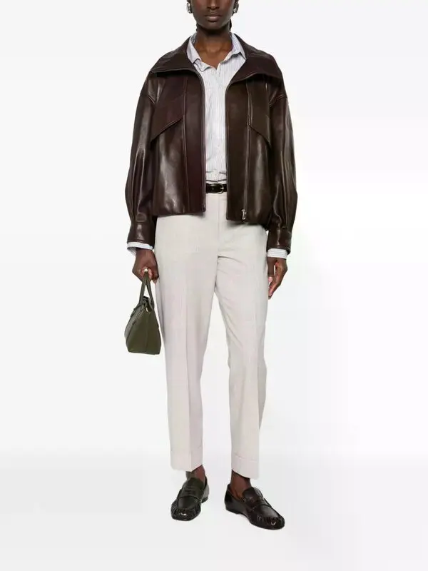Peserico Houndstooth Belted Trousers