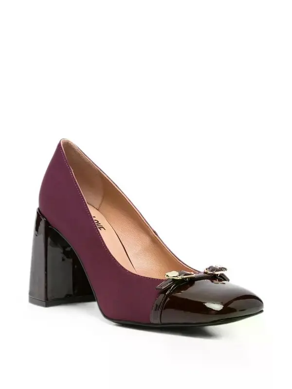 Moschino Square-toe Heart-detail Pumps - Purple