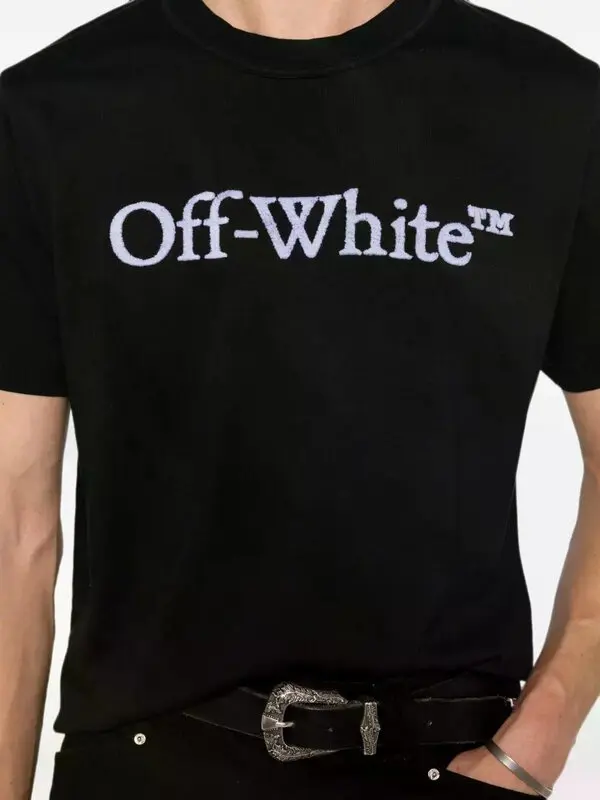 Off-White Logo-embroidered Cotton T-shirt