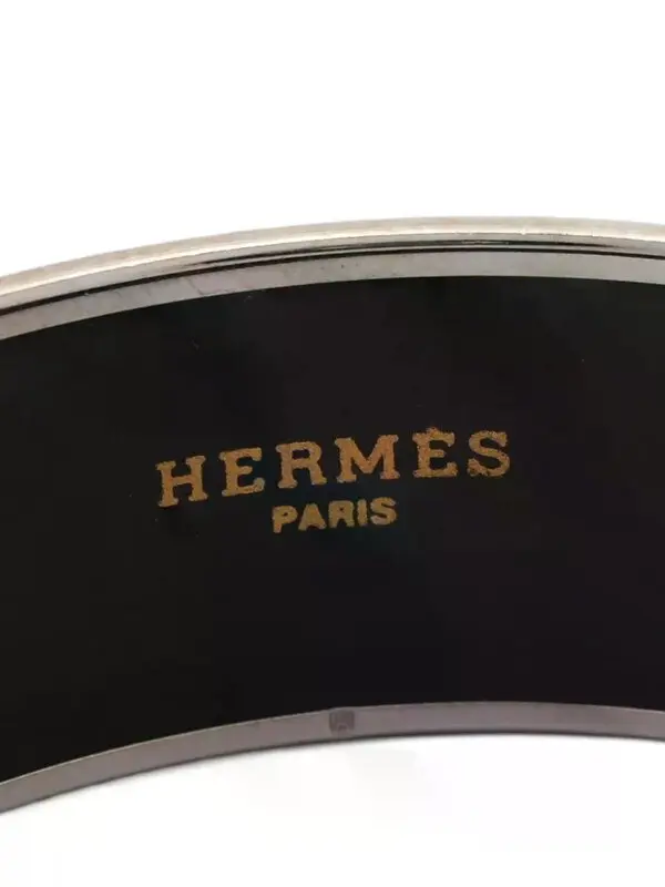 Hermès Gm Emaile Bangle Bracelet With Horse Motif