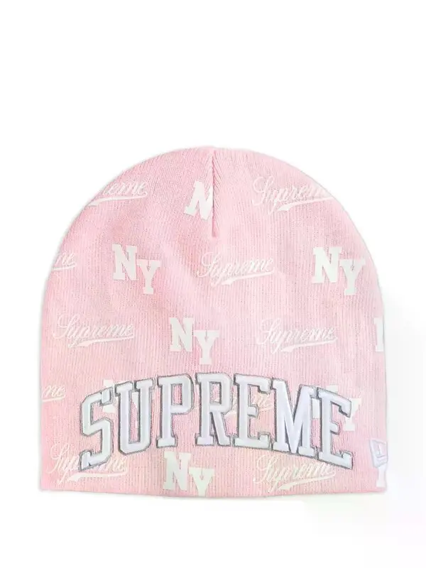 Supreme X New Era Monogram Beanie - Pink