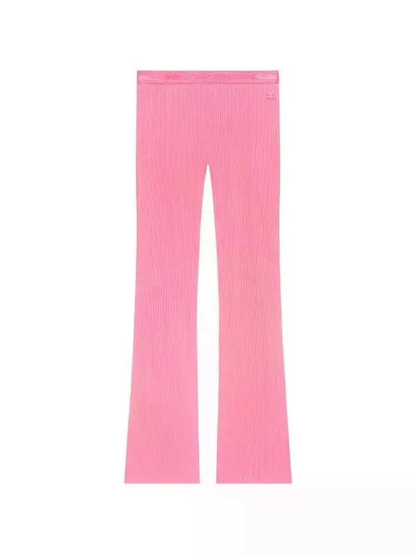 COURREGES Ribbed-knit Flared Trousers - Pink