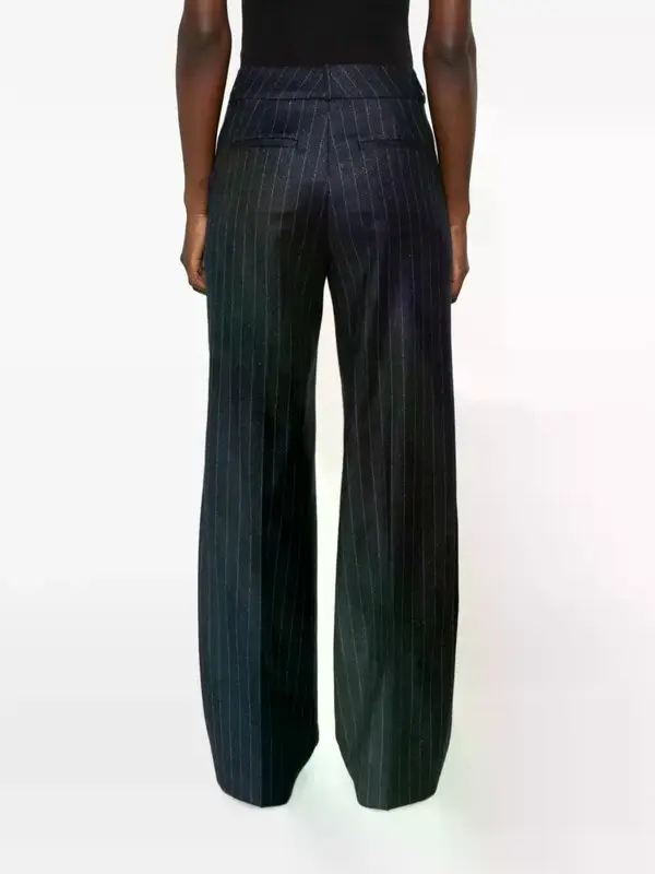 Peserico Navy Pinstripe Tailored Trousers