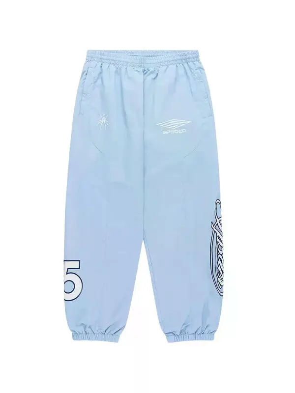 SP5DER Script Warm Up Logo-embroidered Track Pants - Blue